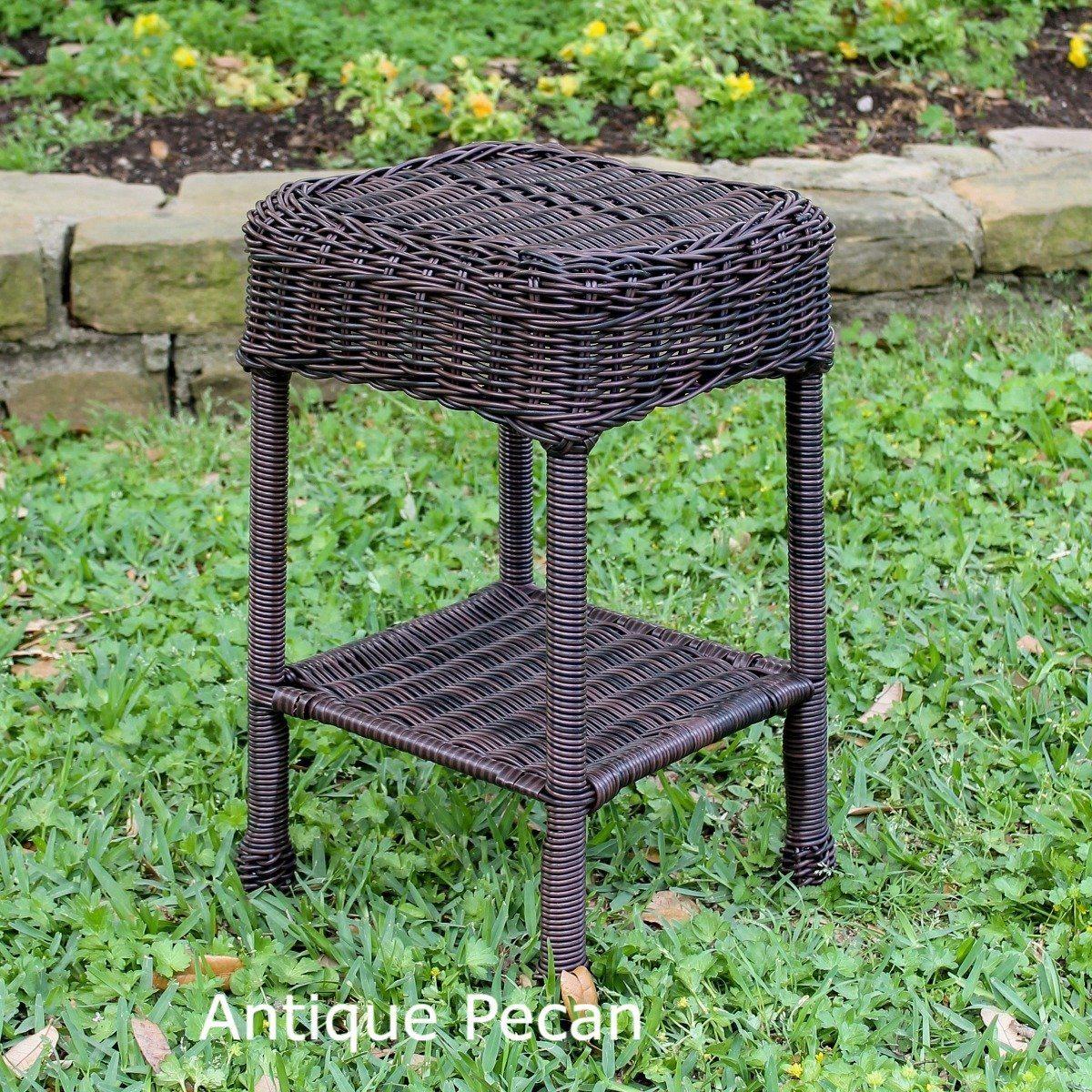 Outdoor Side Table – Resin Wicker & Steel – Maui — My Backyard Decor