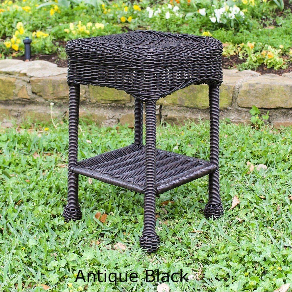 Outdoor Side Table – Resin Wicker & Steel – Maui — My Backyard Decor